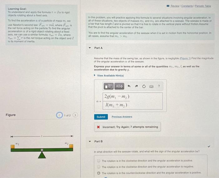 Solved Review! Constants Periodic Table Learning Goal; To | Chegg.com