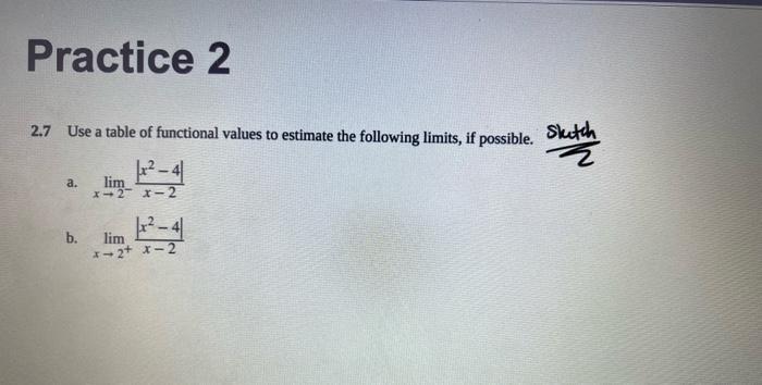 Solved 2.4 Estimate limx→1x−1x1−1 using a table of | Chegg.com