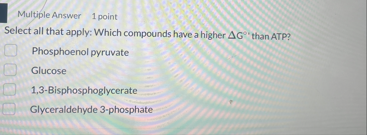 Solved Multiple Answer1 ﻿pointSelect all that apply: Which | Chegg.com
