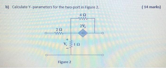 Solved b) Calculate Y-parameters for the two-port in Figure | Chegg.com
