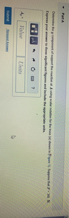 Solved determine the y component of support the reaction at | Chegg.com