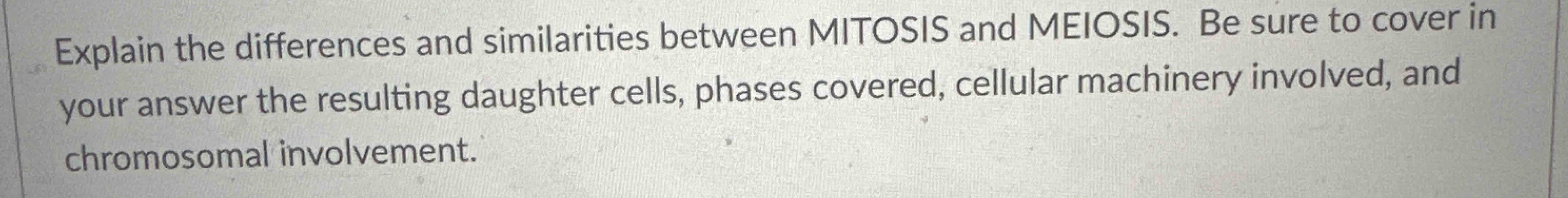 Solved Explain the differences and similarities between | Chegg.com