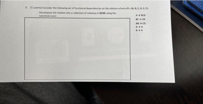 Solved 5. [11 points] Consider the following set of | Chegg.com