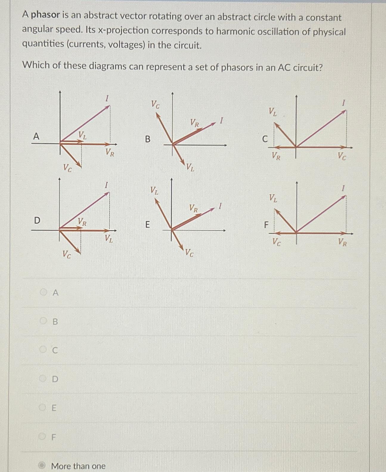 Solved Please help in this A phasor is an abstract vector | Chegg.com
