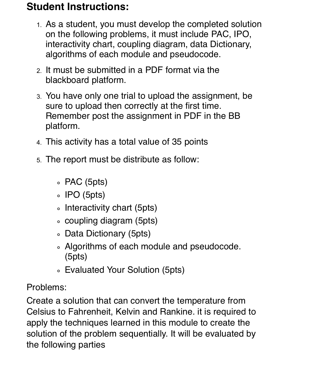 Solved Student Instructions:As a student, you must develop | Chegg.com