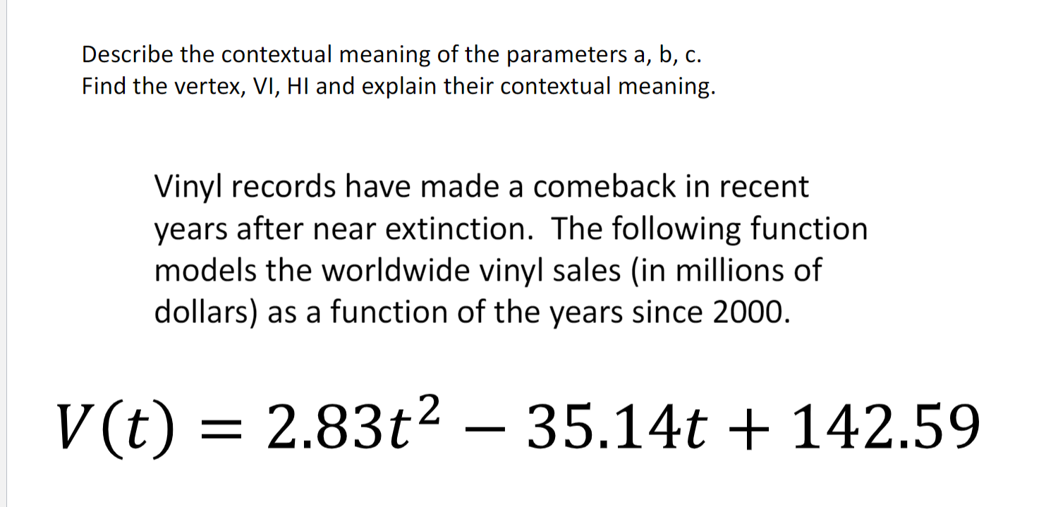 Solved Describe the contextual meaning of the parameters | Chegg.com