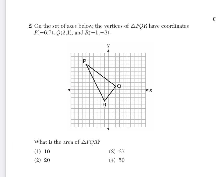 Solved 2 On the set of axes below, the vertices of PQR have | Chegg.com