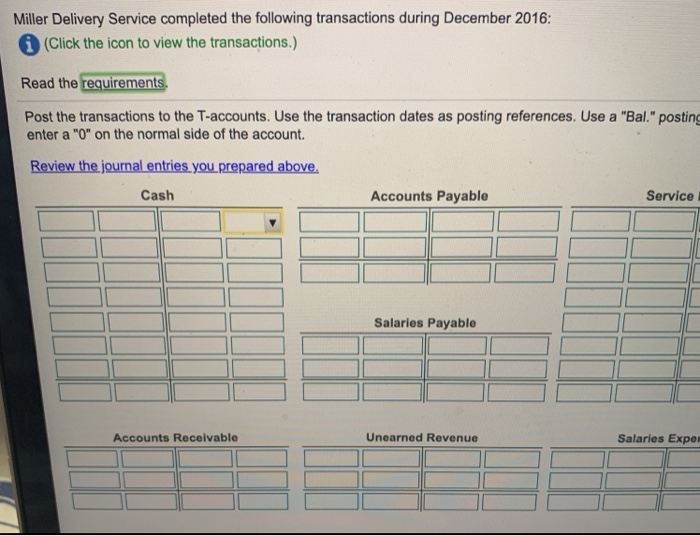Solved Miller Delivery Service completed the following | Chegg.com