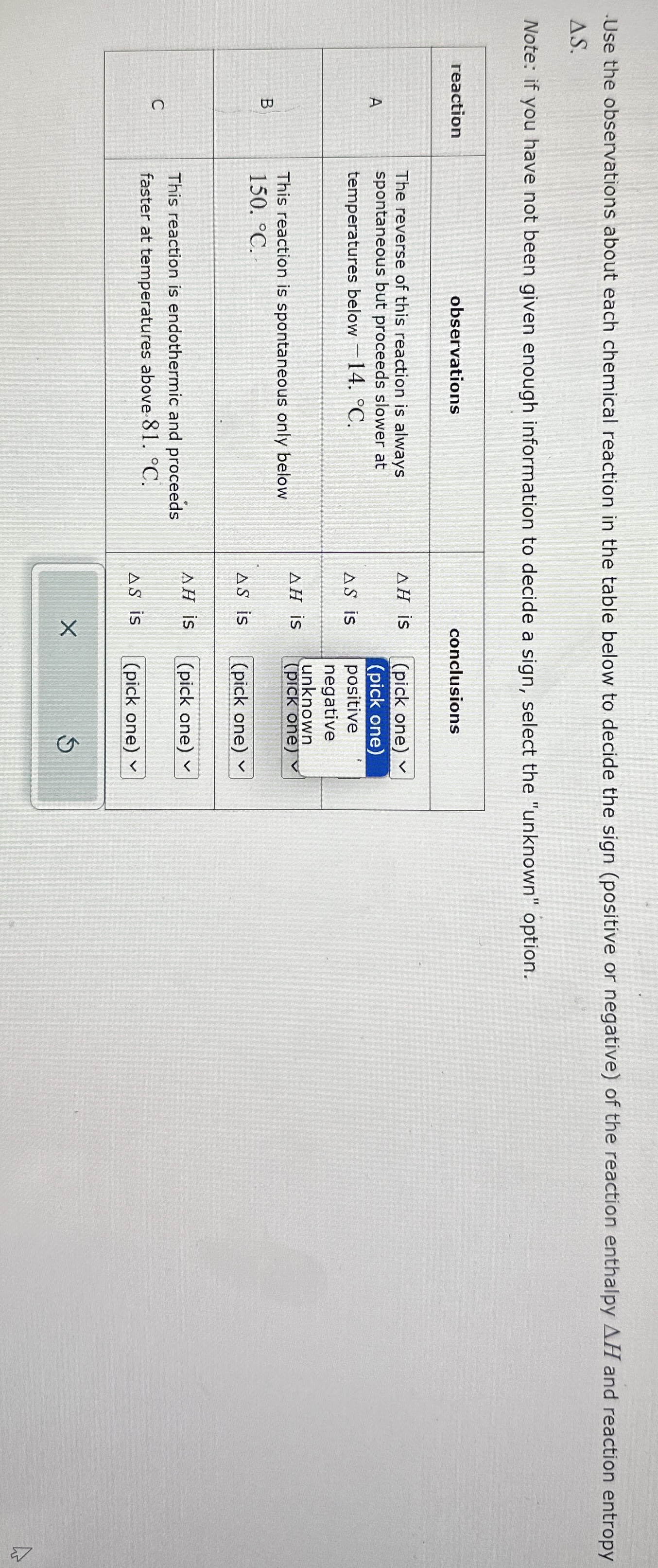 Solved Use the observations about each chemical reaction in | Chegg.com