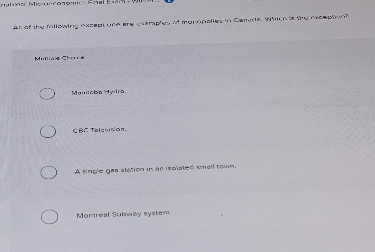 Solved All of the following except one are examples of | Chegg.com