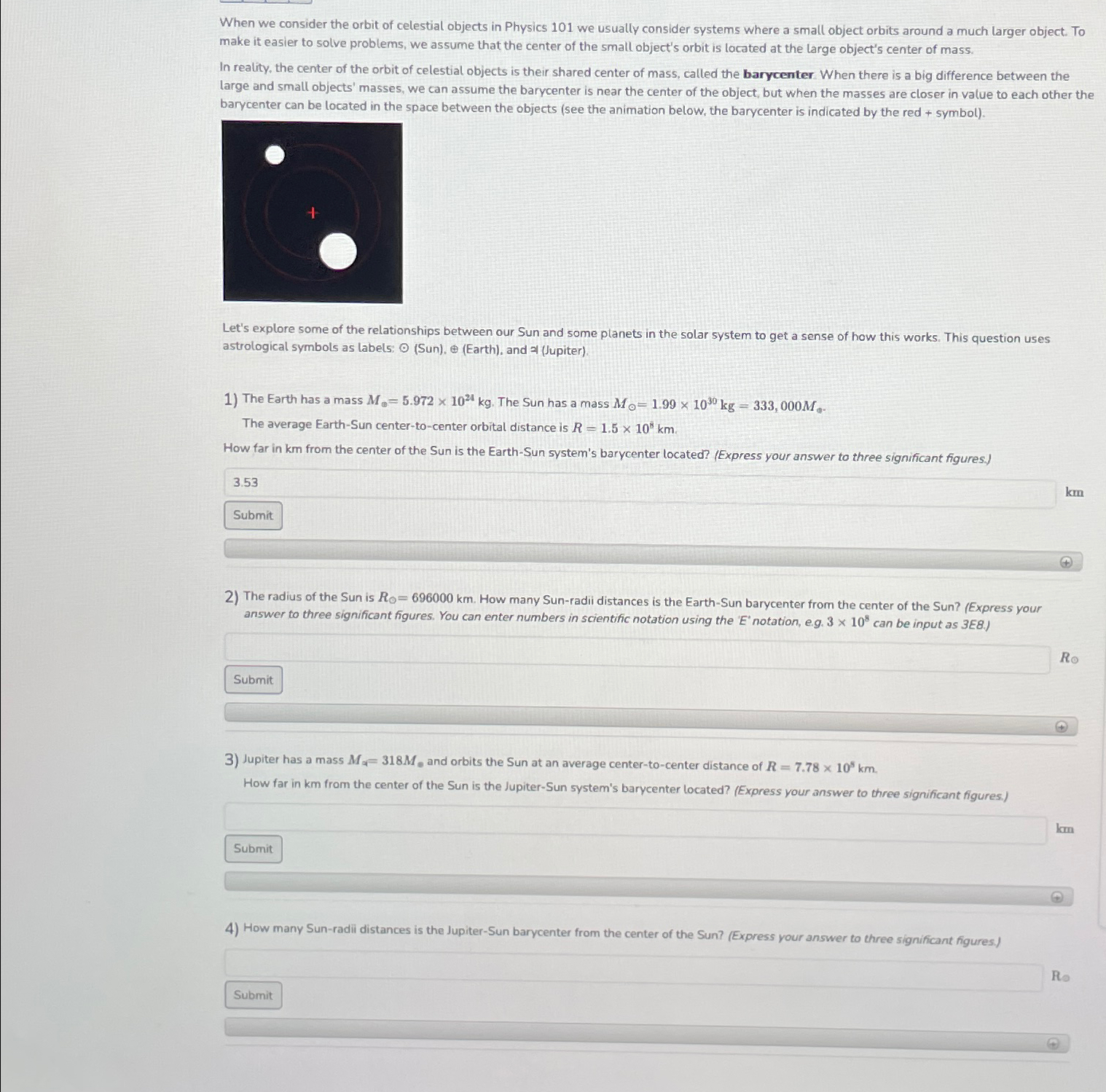 Solved When we consider the orbit of celestial objects in | Chegg.com