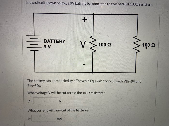 Solved In the circuit shown below, a 9V battery is connected | Chegg.com