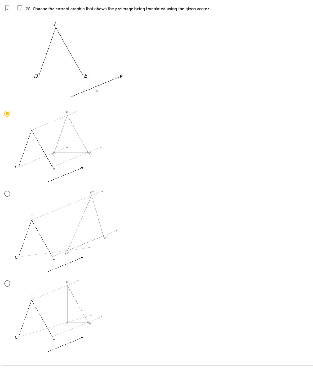 Solved Choose the correct graphic that shows the preimage | Chegg.com