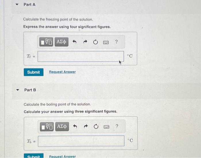 Solved Calculate the freezing point and boiling point of a | Chegg.com