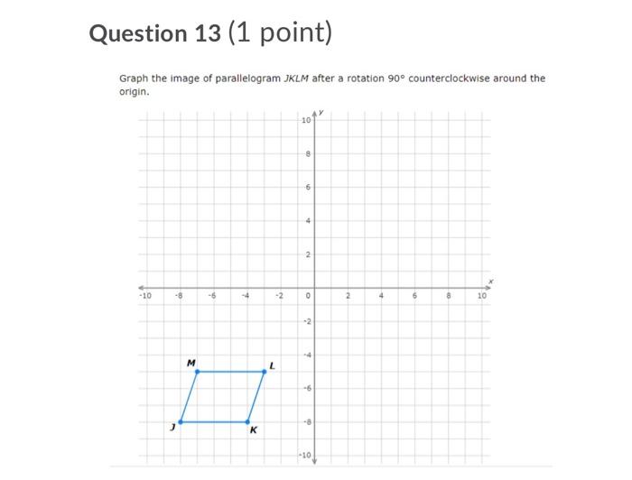 Solved Question 12 (1 point) Graph the image of rectangle | Chegg.com