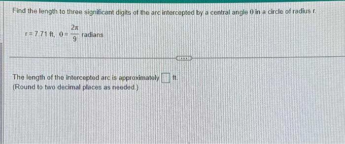 Solved Find the length to three significant digits of the | Chegg.com