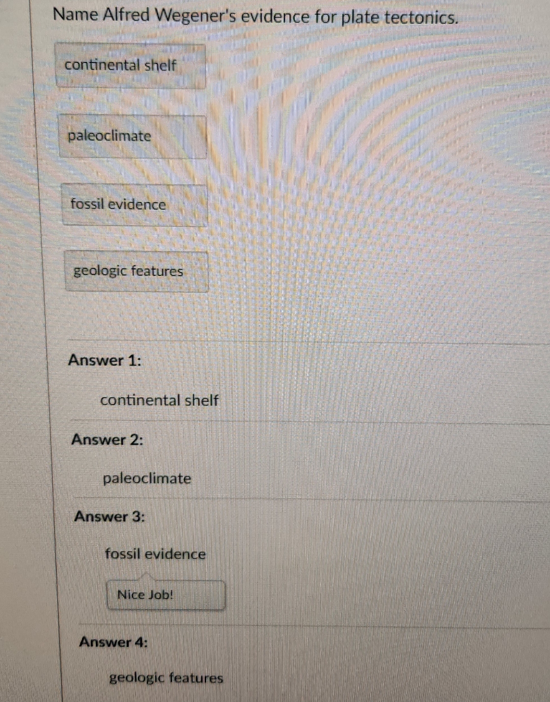 Solved Name Alfred Wegener's evidence for plate | Chegg.com