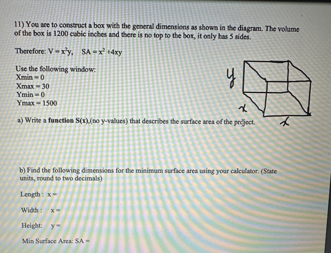 Solved You are to construct a box with the general | Chegg.com