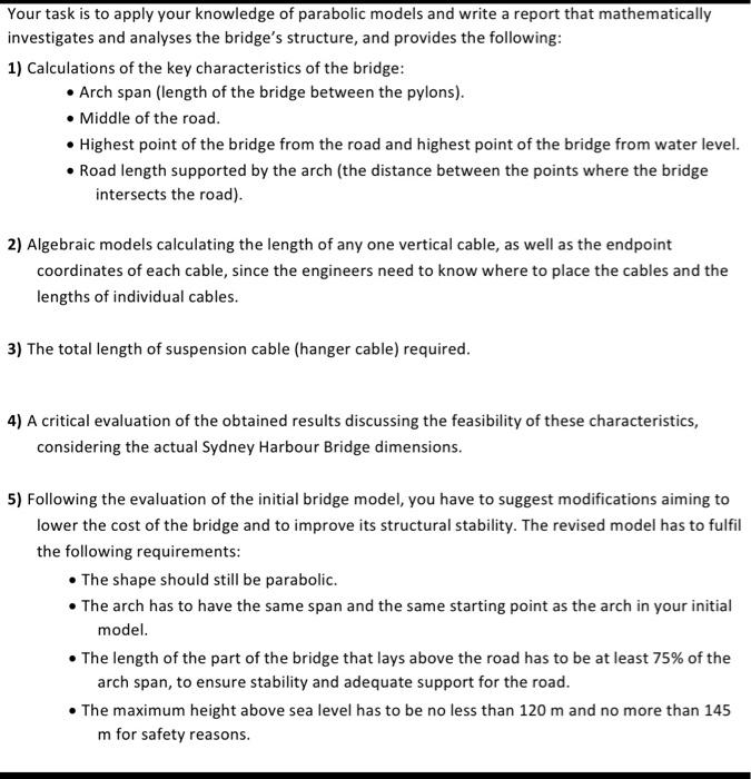 Solved The arches of the Sydney Harbour Bridge are shaped as | Chegg.com