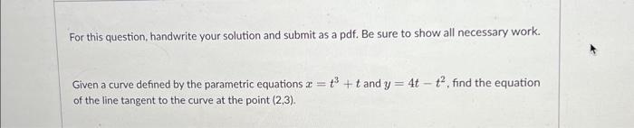 Solved For this question, handwrite your solution and submit | Chegg.com