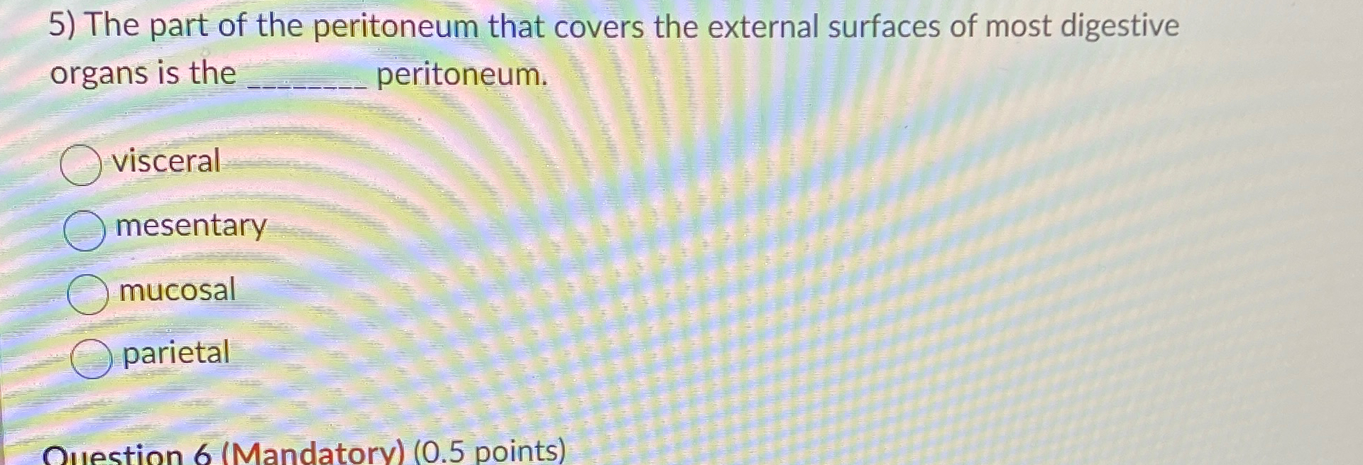 Solved The part of the peritoneum that covers the external | Chegg.com