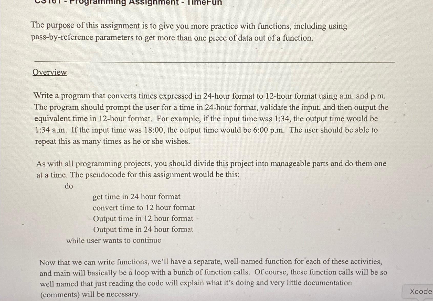 Solved The purpose of this assignment is to give you more | Chegg.com