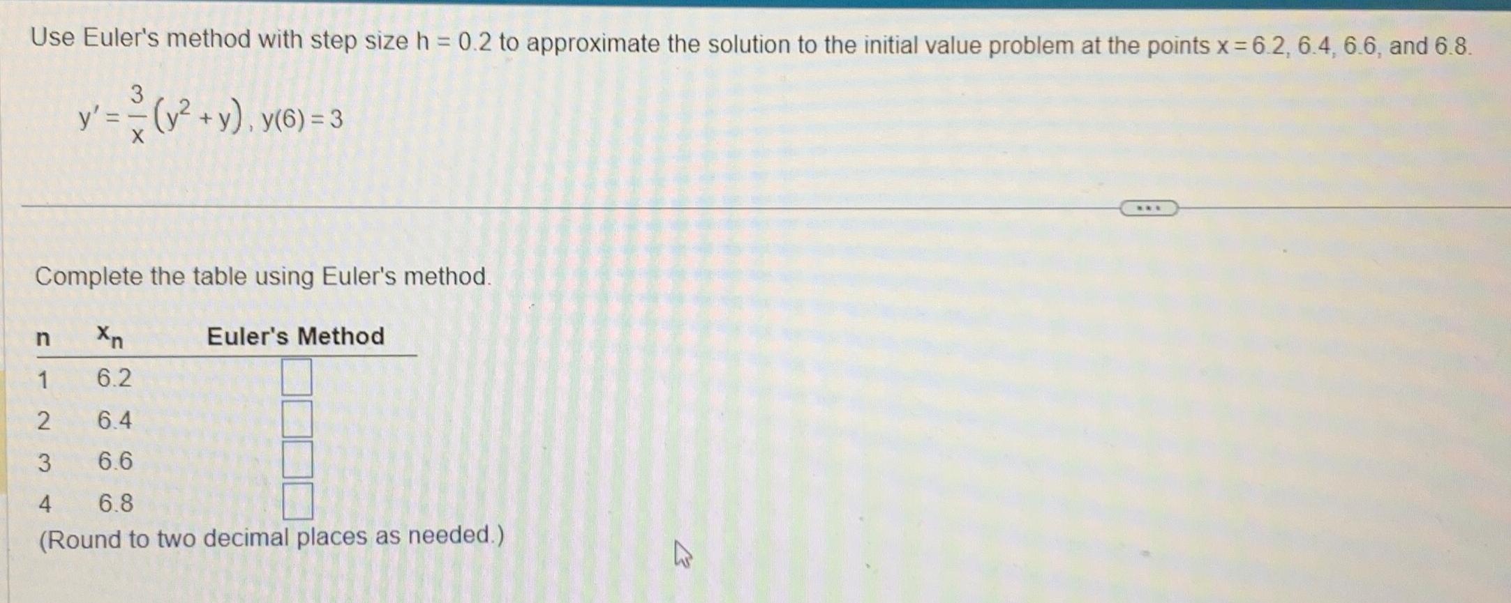 Solved Use Euler's method with step size h=0.2 ﻿to | Chegg.com