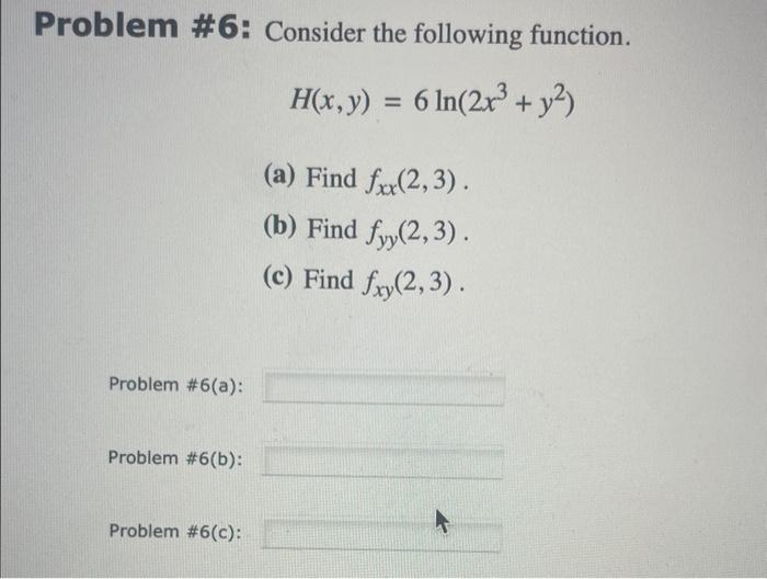 Solved Problem \#6: Consider the following function. | Chegg.com