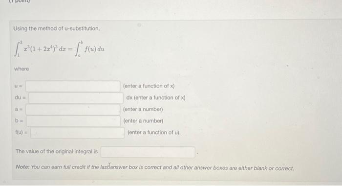 Solved Using the method of u-substitution, | Chegg.com