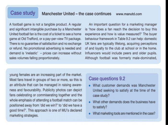 Solved Case study Manchester United FC www.manutd.com With | Chegg.com