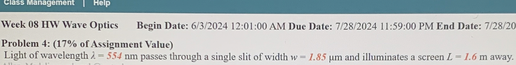 Solved Problem 4: (17% ﻿of Assignment Value)Light of | Chegg.com