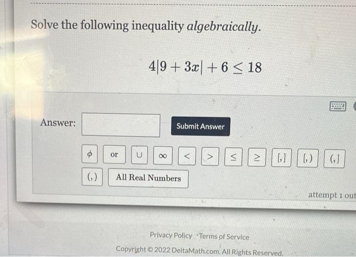 Solved Solve the following inequality algebraically. | Chegg.com