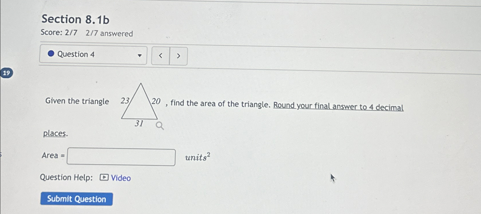 Solved Section 8.1bScore: 2/7 2/7 ﻿answeredGiven the | Chegg.com
