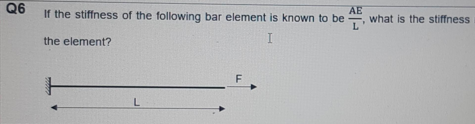 Solved Q6 what is the stiffness AE If the stiffness of the | Chegg.com