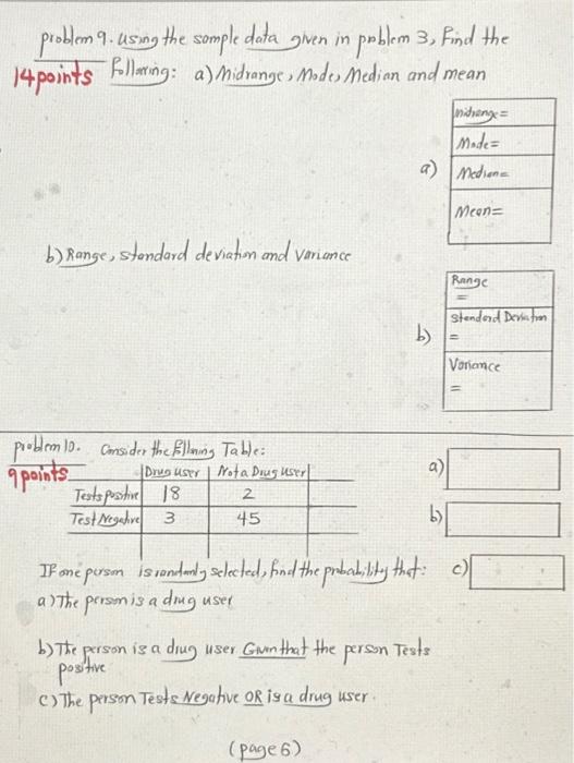 Problem 9 Using The Somple Data Given In Poblem 3 7871