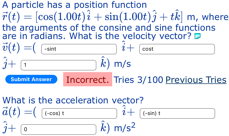 Solved A particle has a position | Chegg.com
