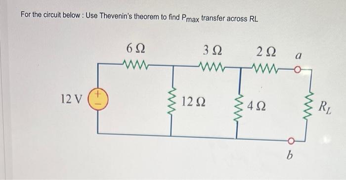 Solved For the circuit shown below, use Nortons's Theorem | Chegg.com