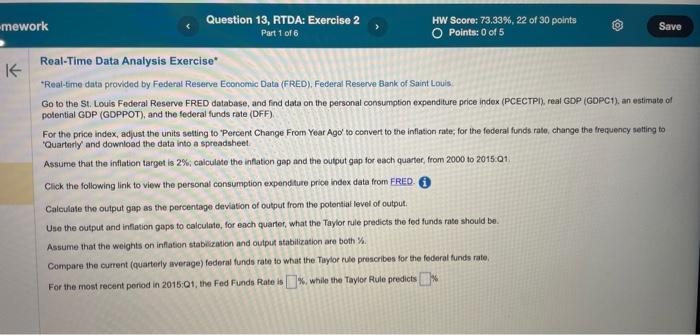 'Real-time data provided by Federal Reserve Economic | Chegg.com