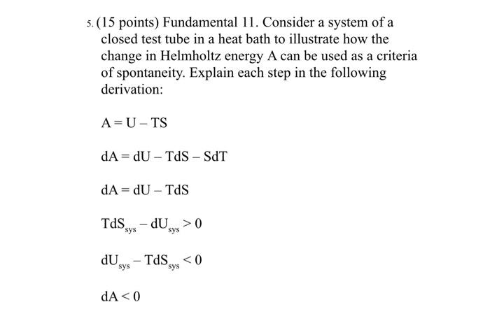 Solved 5. (15 points) Fundamental 11 . Consider a system of | Chegg.com
