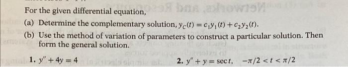 Solved For the given differential equation, (a) Determine | Chegg.com