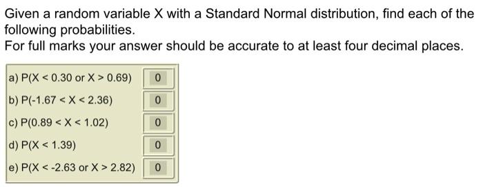 Solved Given a random variable X with a Standard Normal | Chegg.com