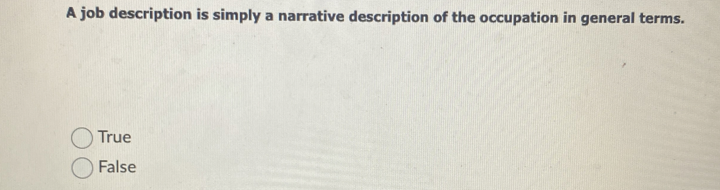 Solved A job description is simply a narrative description | Chegg.com