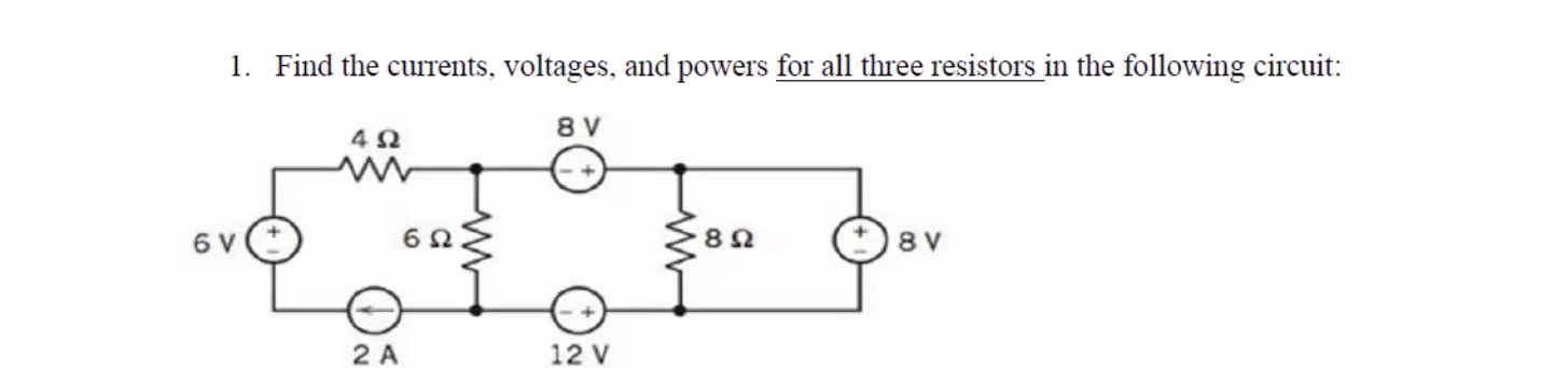 Solved Find the currents, voltages, and powers for all three | Chegg.com