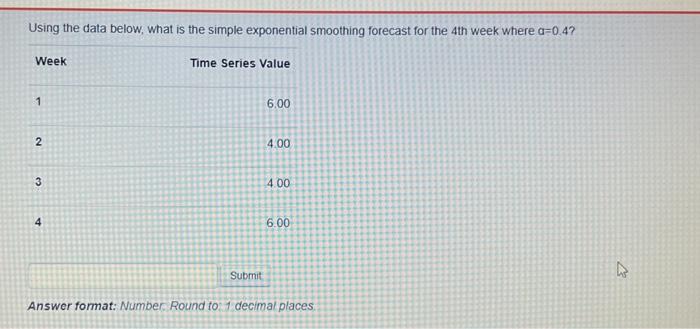Using the data below, what is the simple exponential | Chegg.com