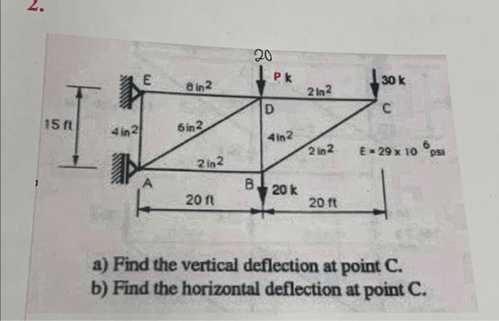 Solved a) Find the vertical deflection at point C. b) Find | Chegg.com