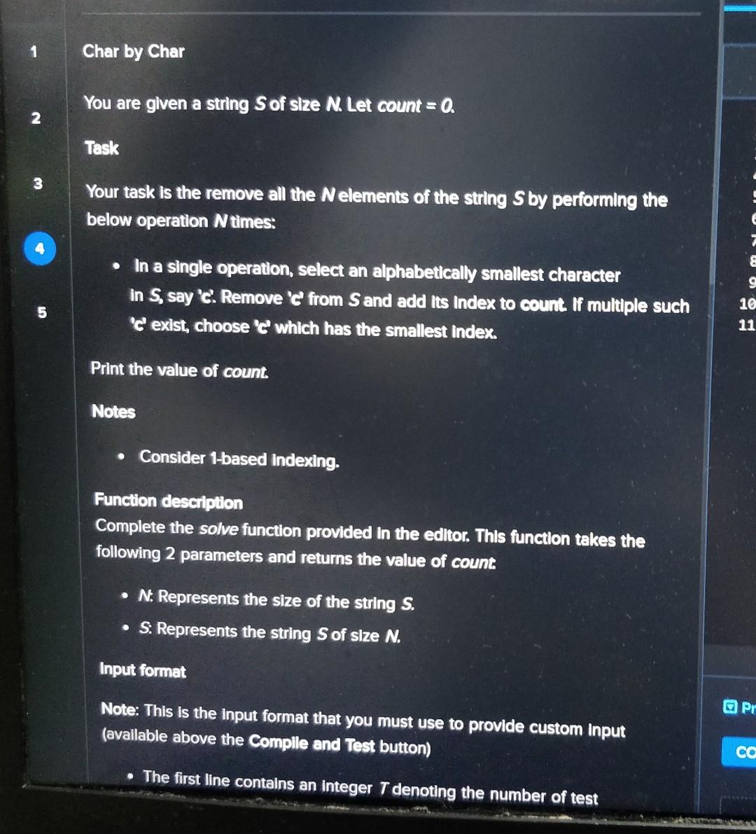 Solved 1 Char by Char You are given a string S of size N. | Chegg.com