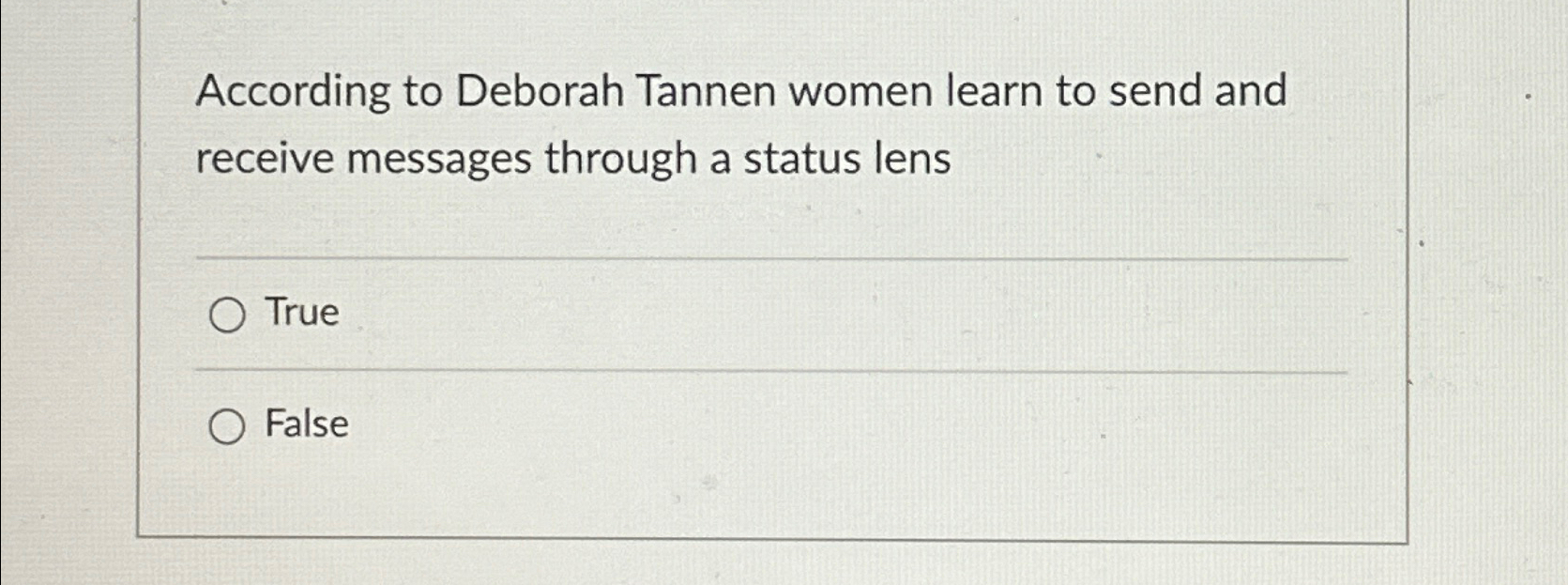 Solved According to Deborah Tannen women learn to send and | Chegg.com