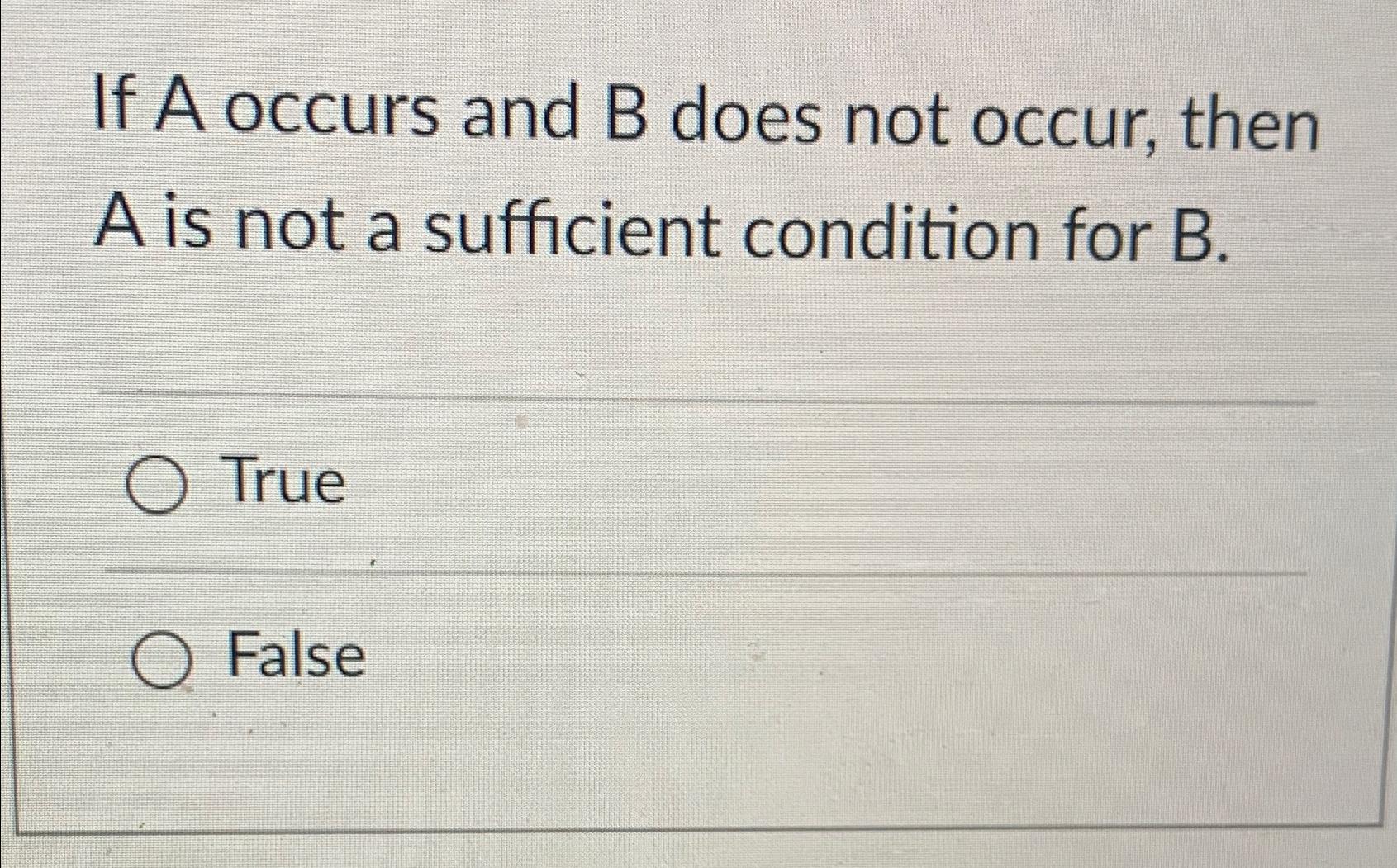 Solved If A occurs and B ﻿does not occur, then A ﻿is not a | Chegg.com