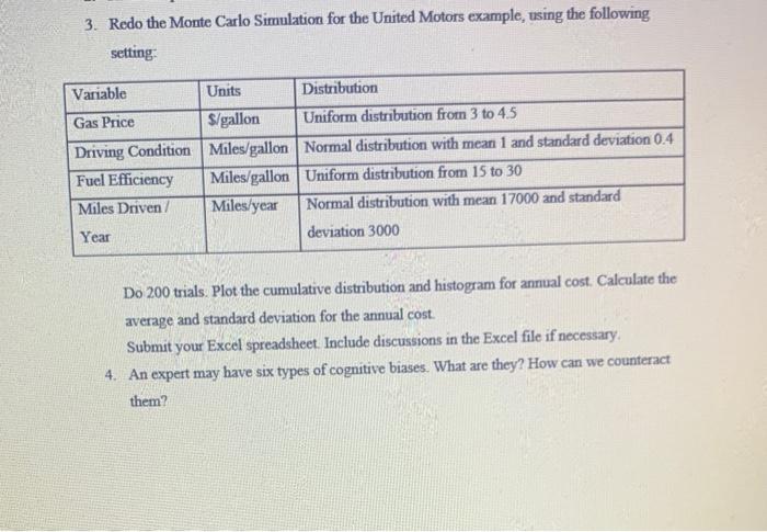Solved 3. Redo the Monte Carlo Simulation for the United | Chegg.com