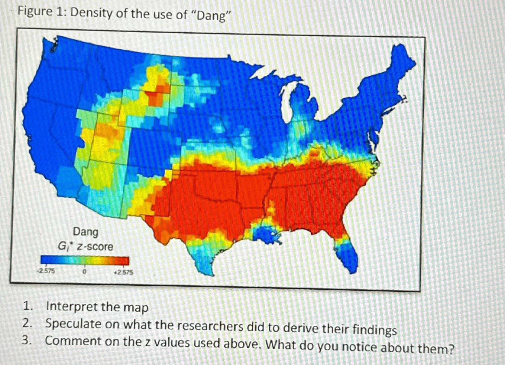 Solved Figure 1: Density of the use of "Dang"Interpret the | Chegg.com